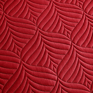 Whale Flotilla Elegant Extra Soft Quilts Queen Size, 3-Piece Lightweight Modern Geometric Full Queen Quilt Bedding Sets Bedspread Coverlet for All Seasons, Red