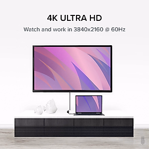 Plugable Mini DisplayPort/Thunderbolt 2 to HDMI 2.0 Adapter for Older Macs and Surface PCs with MDP Ports - Driverless