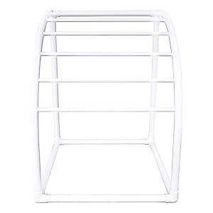 7 Bar Curved Outdoor Towel Rack - Free Standing Poolside Storage Organizer - Also Stores Floats, Paddles and Noodles, 37.5" W x 37.5" L x 49.5" H, (White) Style 244574