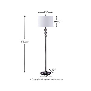Signature Design by Ashley Joaquin Traditional 56.25" Crystal Accent Floor Lamp, Chrome
