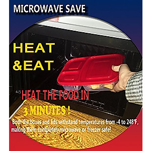 Meal Prep Containers 7-16 Pack Bento Lunch Boxes - 3 Compartment Food Storage Container with Lids (Colorful, 7-3)