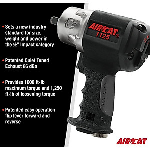AIRCAT Pneumatic Tools 1125: 1/2" Composite Impact Wrench 1250 ft-lbs