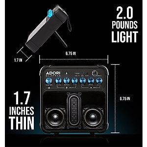 Adori Slimtech - Bluetooth Mini Guitar Amp, Portable Guitar Amp with Rechargeable Type-C 10 Hour Play. Ultimate Electric Guitar Practice Amplifier
