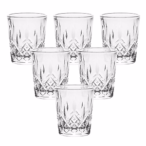 Enindel 3021.01 Carved Patterns Shot Glasses, 1.7 OZ, Set of 6, Clear, JY001