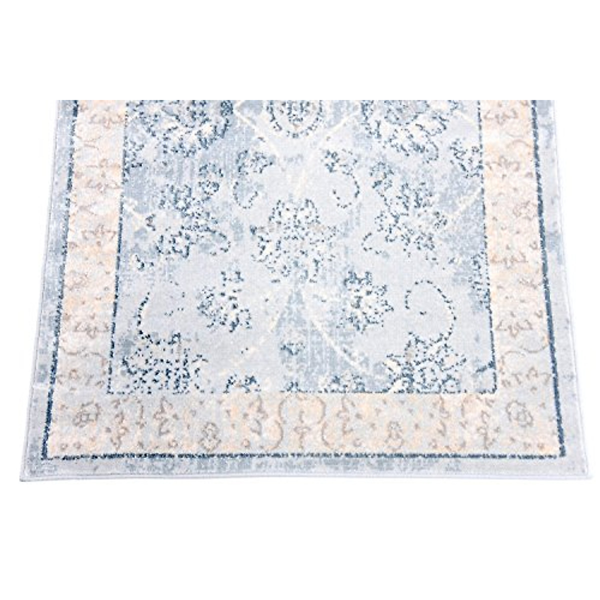 Unique Loom Paris Collection Pastel Tones Traditional Distressed Light Blue Area Rug (2' 2 x 3' 0)
