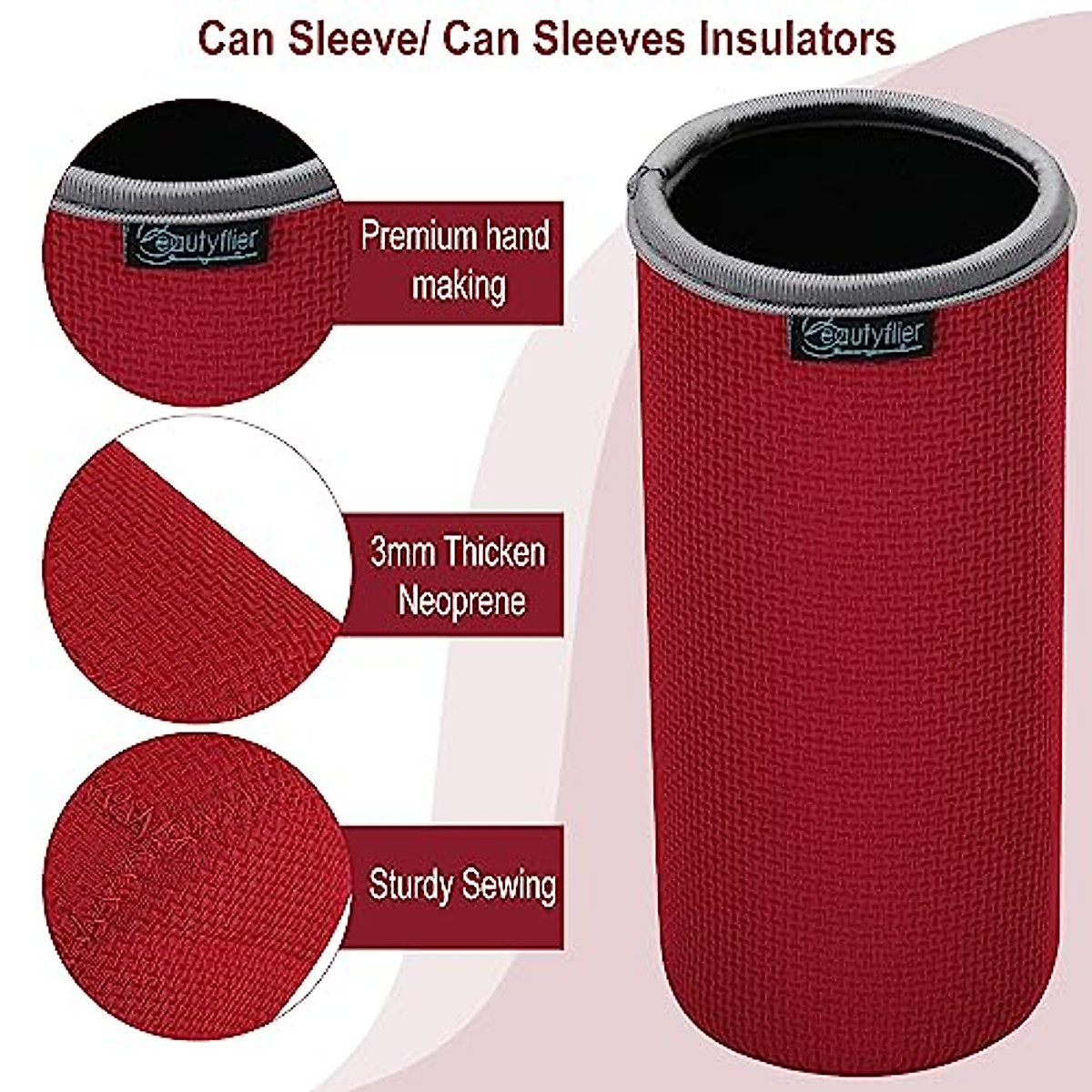 Beautyflier Pack of 8 Anti-Slip 24oz Embossed Neoprene Water Bottle Insulator Sleeve 24 Ounces Drinking Glass Cover 24 Fl Oz Energy Drinking Insulator for BBQ Camping Party