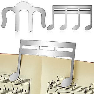 2 Pcs Metal Music Book Clip and Page Holder, Silver Book Clip for Reading, Piano Sheet Music Holders Sheet Music Holders for Piano, Keyboard, Stands, and Books