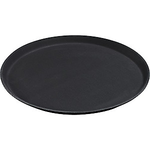 Carlisle FoodService Products 1100GL004 GripLite Rubber Lined Non-Slip Round Serving Tray, 11" Diameter, Black (Pack of 12)