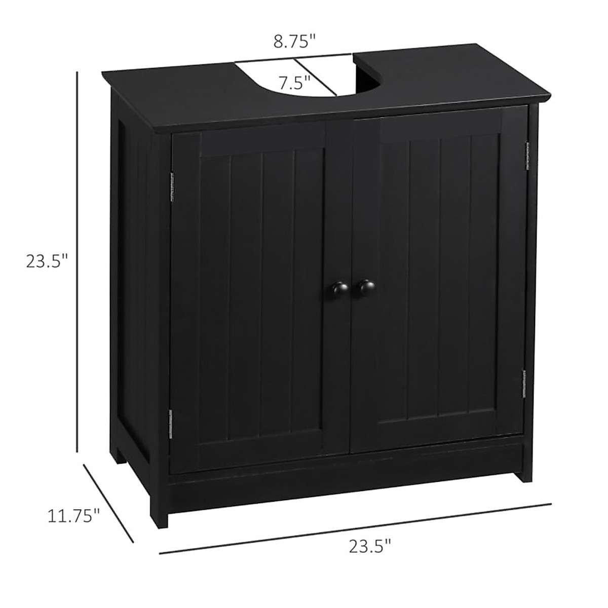 24" Under Sink Storage Cabinet for Pedestal Sink, Under Sink Bathroom Cabinet with 2 Doors and Shelf, Pedestal Sink Bathroom Vanity Furniture,Bathroom Cabinet Great Storage Option for a Pedestal Sink