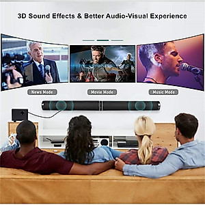 IRDFWH Speaker Sound Bar with 4 Inches Subwoofer Music Box for Home Theater Support AUX Optical RCA Soundbar TV