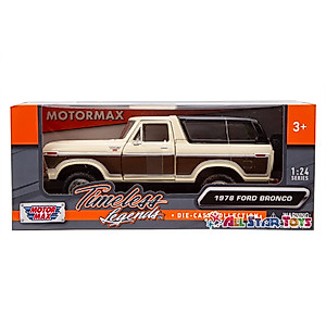 1978 Ford Bronco 1:24 Diecast Model Car SUV Motormax 79371 (Tan with Brown)