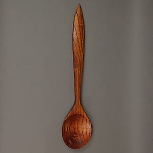 Zeckos Set of 2 Modern Minimalist Carved Wood Fork & Spoon Wall Hanging Home Decor 23.75 Inches High