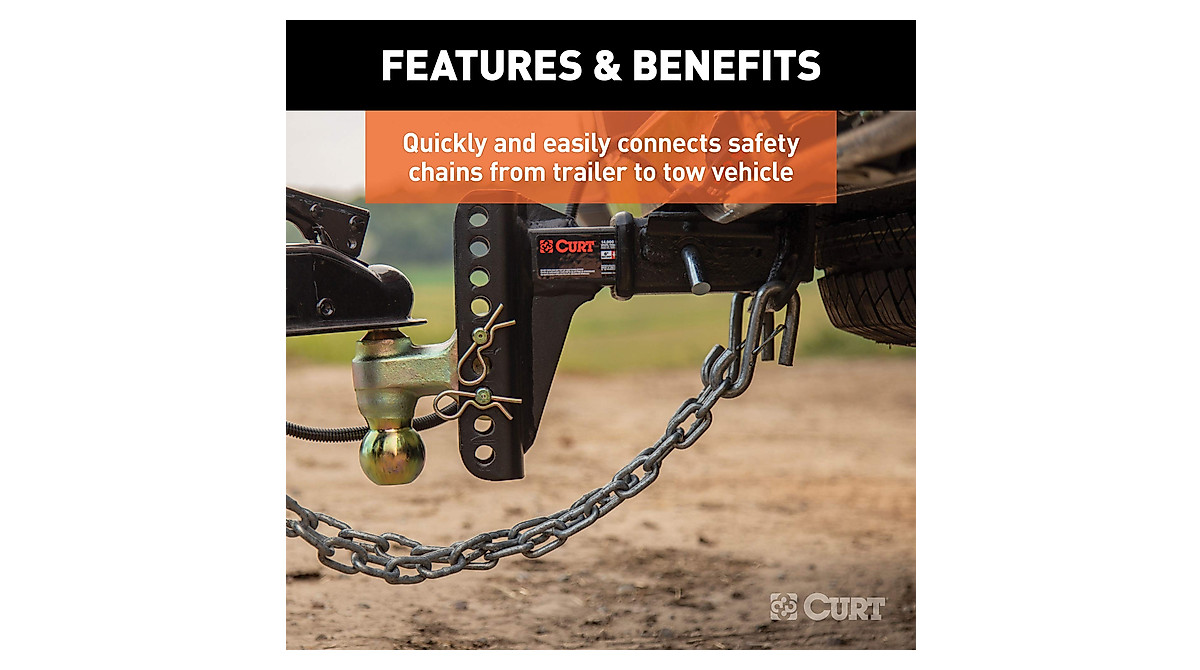 CURT 81810 3/8-Inch Trailer Safety Chain S-Hook - 2000 lbs Capacity
