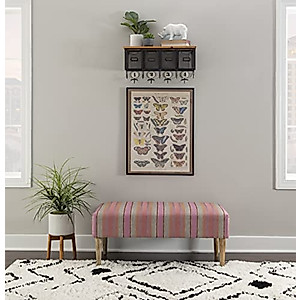 Linon Home Decor Products Pink Stripe Linon Yanni Bench