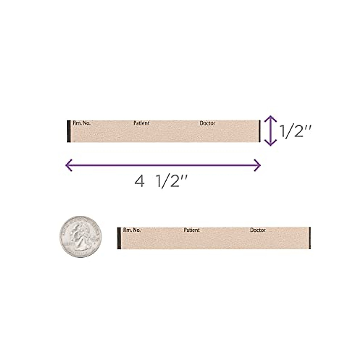 Carstens Patient ID Adhesive Medical Chart Labels for Carstens Spring-Loaded Metal Clipboards, Pre-Printed Sticker Labels (Room No. / Patient/Doctor), W4.5” x H.5”, Salmon, Roll of 120 Labels