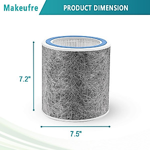Makeufre HP102 Replacement Filter, Compatible with Shark Air Purifier Model HP102PET, HP132, HP152 & HC450, HC451, HC452, HC455, Part # HE1FKPET, HE1FKBAS, HE1FKBASMB, 2 Pack
