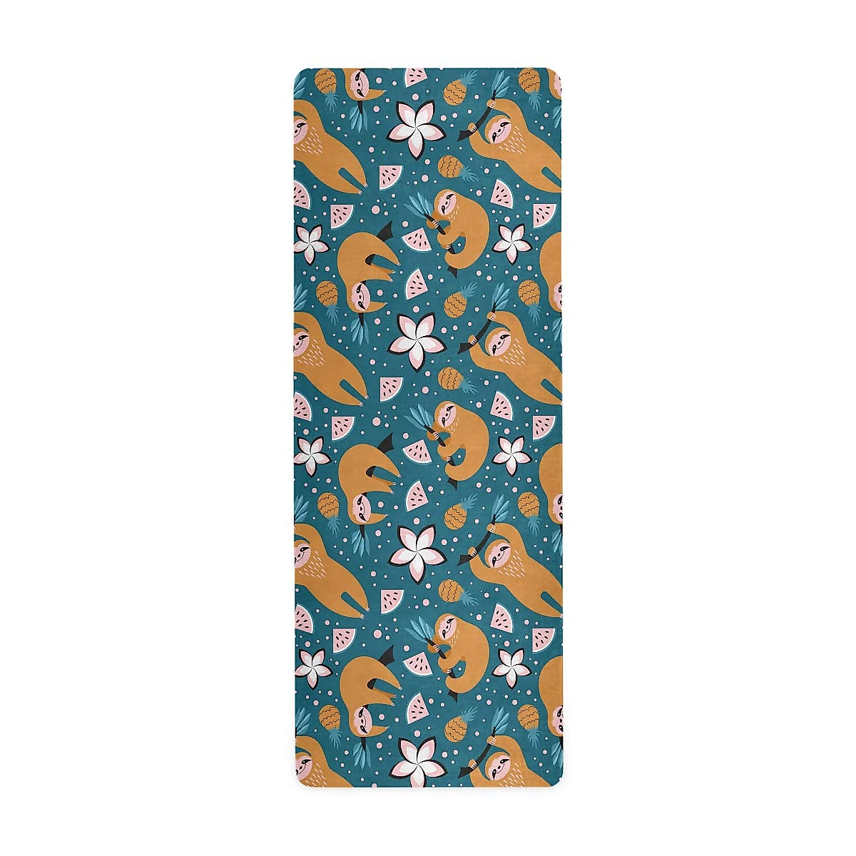 Qilmy Sloth Yoga Mat Non-slip Foldable Sweat Absorbent Travel Yoga Mat with Carrying Bag for Yoga, Pilates, Exercise, Workout, Bikram and Hot Yoga 71 x 26 Inch