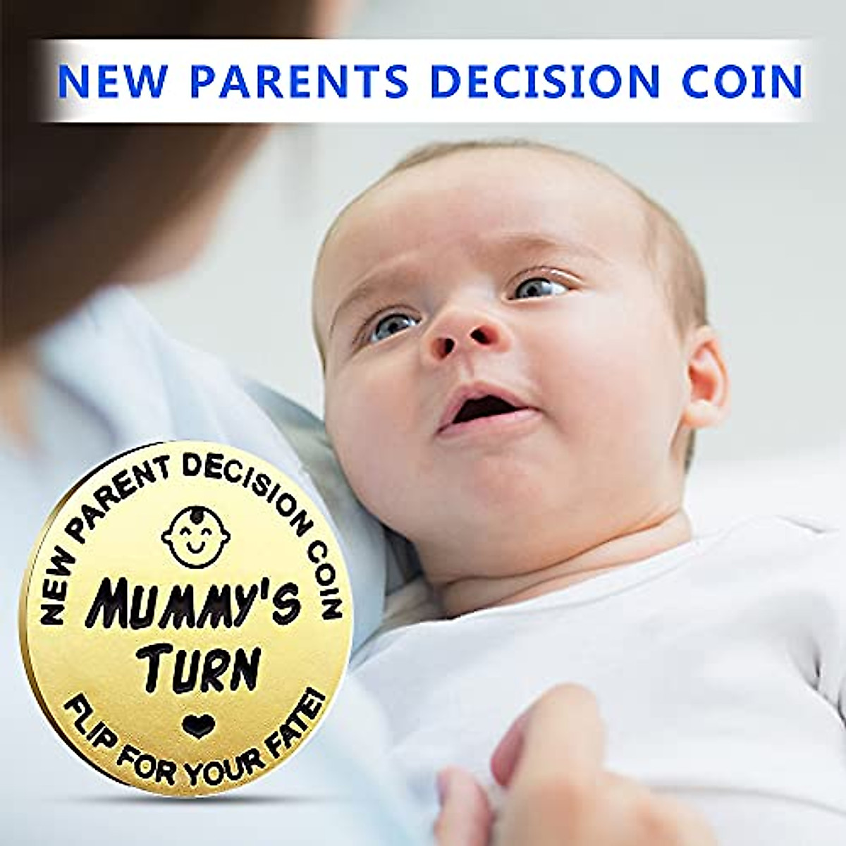 Neatbuddy Funny New Mom Gifts for Women,Pregnancy Gifts for First Time Moms,New Dad Gifts,New Baby Gift for New Parents to Be Birthday Gift (Gold)