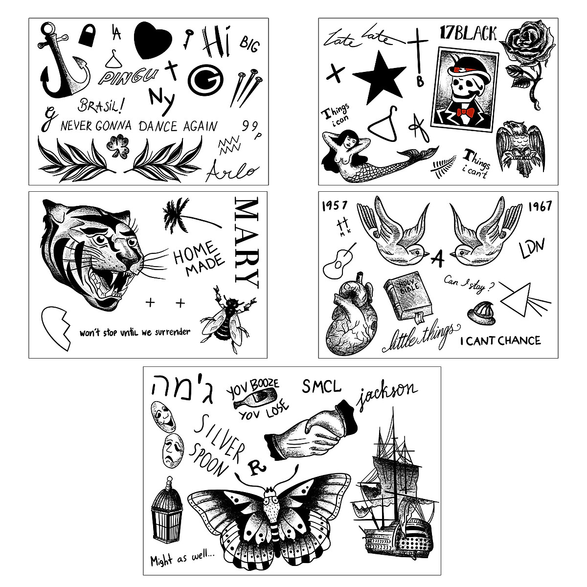 Harry Stylezz - Ultimate Tattoo Set - Over 65 Tattoos - Perfect For Concerts, Halloween, Cosplay, Dress Up