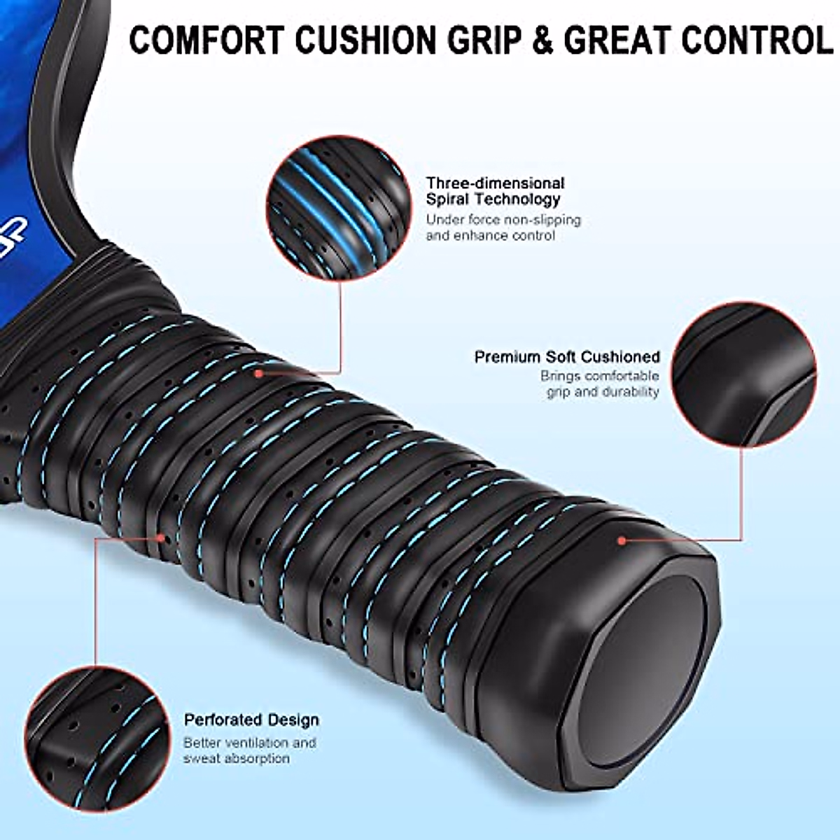 Gootoop Pickleball Paddles USAPA Approved, Pickleball Set with 2 Pickleball Rackets 4 Balls & 1 Bag, Fiberglass Pickle Ball Paddle with Polypropylene Core, Pickleball Equipment for Men Women