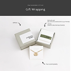 Endless Story 9mm Personalized Dainty Disk Necklace,Custom Initial Necklace,Mothers Necklace, Jewelry Gift for Her (Sterling Silver)