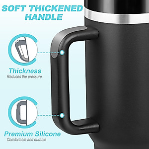 40 oz Tumbler with Handle and Straw, 2 Lids (2 in 1 & LeakProof Lid) - Vacuum Insulated Stainless Steel Double Wall Water Bottle Travel Mug - Holiday Gifts for Women Men - Baby Pink