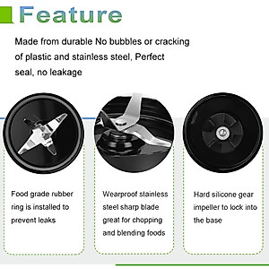 QT 2X Cross Blades compatible with Magic Bullet 250W MB1001 Series With Gaskets Replacement Blender Part