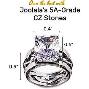 Joolala Cubic zirconia Sterling Silver Women's Ring - 925 Silver Ring for Woman - Faceted Cubic zirconia Cut, Prongs Setting, Anniversary Engagement Ring (9)