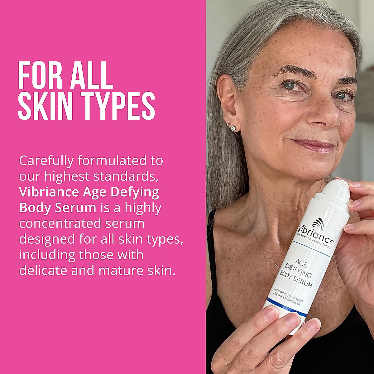 Vibriance Age Defying Body Serum, 4.5 fl oz - Anti Aging and Ultra Hydrating - Infused with Hyaluronic Acid - Fast-Absorbing Crepey Skin Corrector for Wrinkles, Dryness