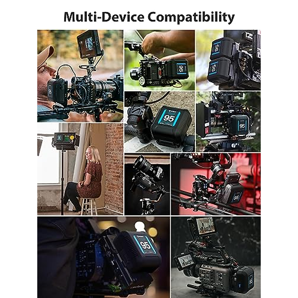Moman V Mount Battery, Power 95 Mini V Lock Batterys 95Wh 6450mAh 14.8V with 2×D-TAP/USB-A/BP Output, Small Portable for Sony Canon Camera BMPCC Camcorder DSLR Monitor LED, V-Mount-Dtap-Mini-Battery