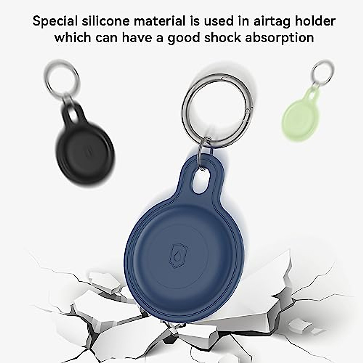 4 Pack Airtag Holder Keychain,Waterproof Apple airtag case with Key Ring,Silicone Air Tags Case for Luggage,Keys,Car,Bags,Kids,Backpack