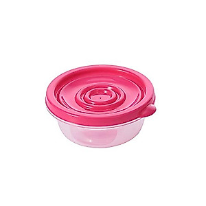 Food Storage Containers, 5 Pcs Round Rainbow Plastic Takeaway Bowl Set Food Storage Containers with Lids