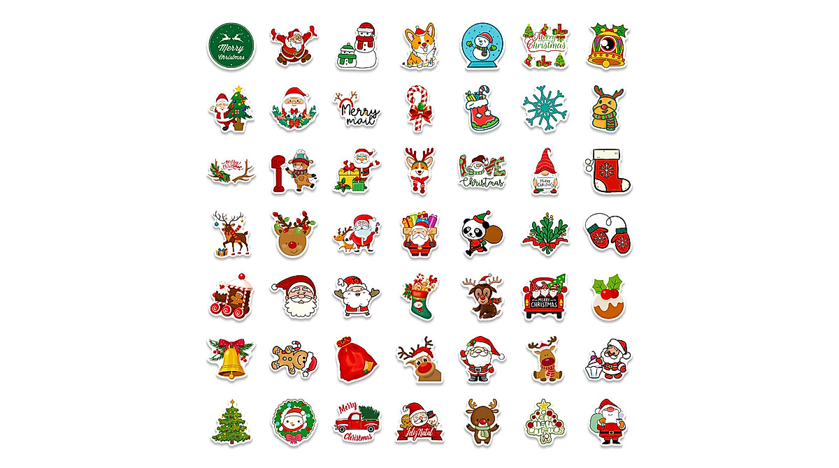 DothRayan Christmas Stickers - 100 Waterproof Holiday Sticker Set