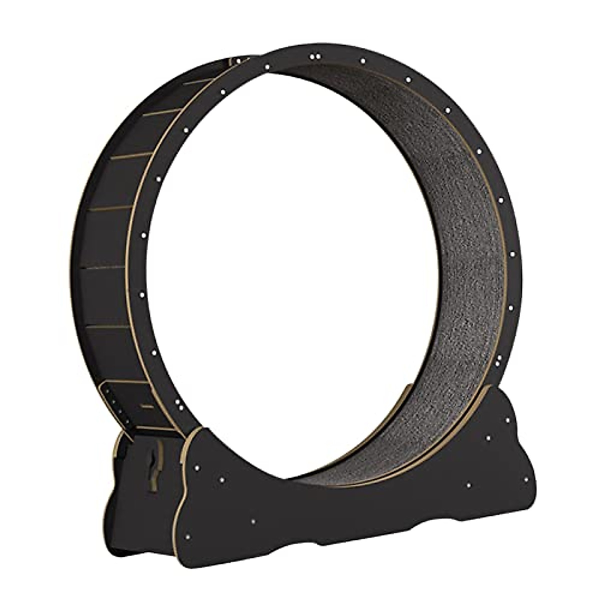 Pet Cat Running Wheel Treadmill Sport Climbing Frame Mute with Carpeted Runway Indoor Toys Exercise Wheel for Fitness Workout, Black, L