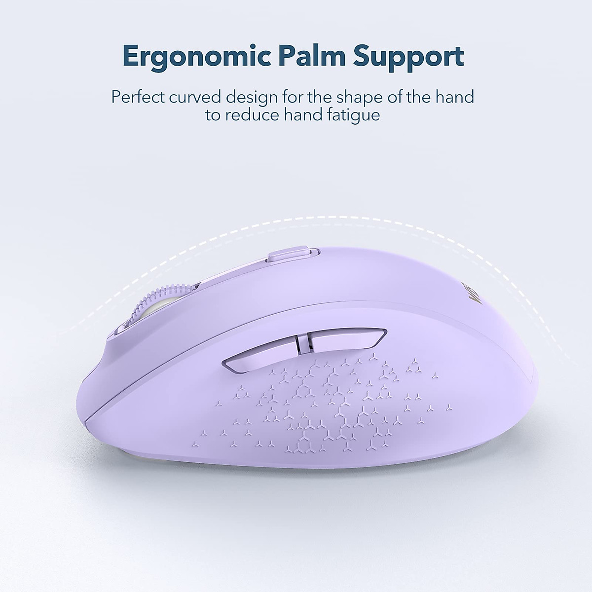 WisFox Bluetooth Mouse, Silent Wireless Mouse Come with 2 Modes (Bluetooth 3.0/5.0 + USB), Multi-Device Portable Cordless Mouse for Laptop, iPad, MacOS, PC, Windows, Android (Purple)