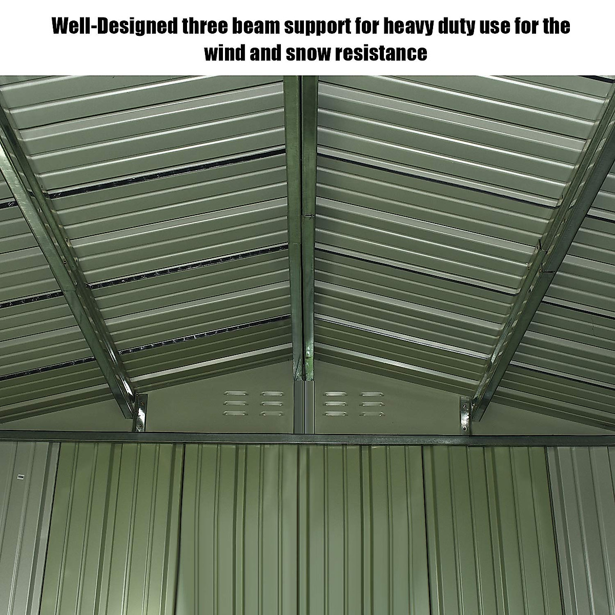 Catrimown 8' x 6' Storage Shed, Utility Storage Shed for Garden Backyard Lawn, Patio House Building with Double Doors and Lock