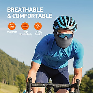 AstroAI Ski Mask Balaclava Face Mask-UV Protection Dustproof Windproof Face Cover for Men Skiing, Snowboarding, Grey