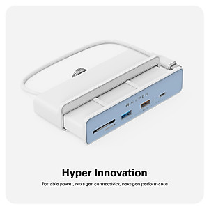HyperDrive iMac USB Hub Adapter, 6in1 iMac Accessories: HDMI 4K60Hz, USB-C 10Gbps, 2 USB-A 10Gbps, SD UHS-I, MicroSD UHS-I for iMac 2021 24 inch
