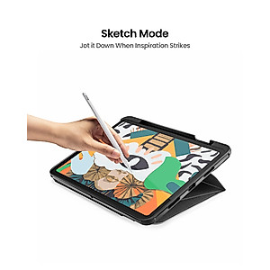 tomtoc Vertical Case for iPad Pro 11-inch 4th/3rd Gen 2021-2022, Slim Protective Anti-Bend Case with Magnetic Stand for 3 Use Modes, Support Wireless iPad Pencil Charging, Black