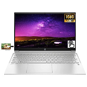 HP Pavilion 15.6" FHD Touchscreen IPS Micro-Edge Display Business Laptop, AMD Ryzen 7 5700U 8-Core, Windows 10 Pro, 32GB RAM 512GB SSD, Backlit Keyboard, Webcam, WiFi, 32GB USB Card