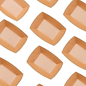 Traysly 50 pack Food Boats Disposable 3lb Eco Friendly Poly Coated Paperboard, Greaseproof Paper Boats for Food Serving, Hot Dog Nacho Trays and Nacho Boats for Concession Stand, Parties
