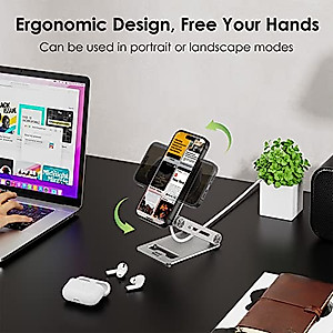 Minthouz Phone Stand for Mag-Safe Charger - Adjustable Aluminum Stand Cradle for iPhone 14/13/12 Pro/Max/Mini/Plus [ The Charger for Mag-Safe is Not Included ]