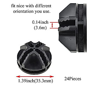 Yadaland 35mm Diameter Wire Grid Cube Connector Consistent Slots Fit Different Orientation Quick Assemble Grip Tight Organizer Black 24 Pieces for Modular Closet Panels Storage Pet Cages Shelving