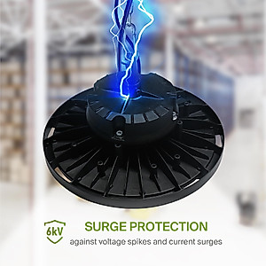 ASD UFO LED High Bay Light 60W/80W/100W, 3 CCT 3000/4000/5000K Dimmable 14,603 lm, DLC Premium & UL, 120-277V, Commercial Bay Lighting, LED High Bay Lights for Warehouse Shop, Waterproof IP69K