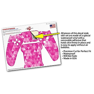 WraptorSkinz Skin Wrap compatible with Sony PS5 DualSense Controller Triangle Mosaic Fuchsia (CONTROLLER NOT INCLUDED)