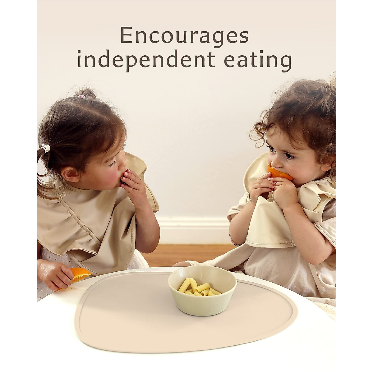 Willow + Sim Silicone Placemat for Kids - Travel Placemats for Toddlers, Non Slip Silicon Mat for Baby Eating, Best Kids Placemats for Dining Table Spills & Mess, Round, Nonslip, Safe & Easy to Clean