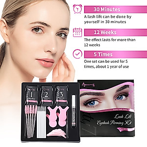 Beauty7 Upgraded Lash Lift Kit Eyelash Extension Kit Lash Perm Kit Eyelash Lifting Lash Curling Semi-Permanent Curling Perming Wave Professional Salon at Home (Lash Kit 5 Packs)