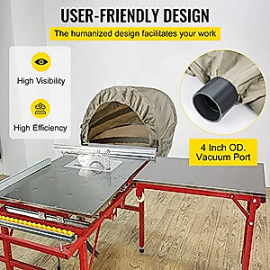 VEVOR Miter Saw Hood, 5000-L Dust Solution For Miter Saws, Chop Shop Dust Collection, Dust Collector Compatible with all Miter Saws, Accessory Holes, Carrying Bag,Silver Gray