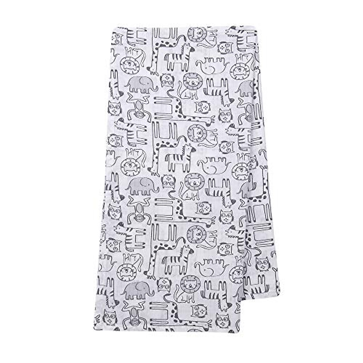 Lambs & Ivy 5 Piece Gray/White Plush Infant/Newborn Baby Gift Bag w/Swaddle