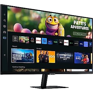SAMSUNG 32-Inch M50C Series FHD Smart Computer Monitor with Streaming TV, Gaming Hub, Remote PC Access, Multiple Ports, Mobile Connectivity, Built-in IoT Hub, LS32CM502ENXGO, Black